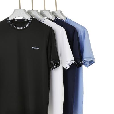 China Knitted 100% Cotton Crewneck T Shirt for Men 170-120G Anti-Wrinkle Breathable for sale
