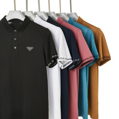 China Men's Custom Printing Knitted Polo Shirt 170-120G High Elasticity Anti-Wrinkle Breathable Uniform for sale