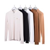 China Men's Cotton Long Sleeve Polo Shirt Breathable Autumn Color Block Uniform 170-120G Custom Logo for sale