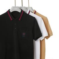 China Men's Plain Knitted Polo Shirt 100% Cotton Breathable Fabric 170-120g for sale