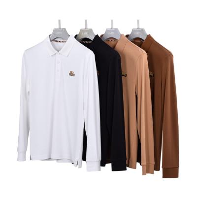 China Custom 100% Cotton Long Sleeve Polo Shirt for Men ODM OEM 170-120G Breathable Anti-Wrinkle for sale