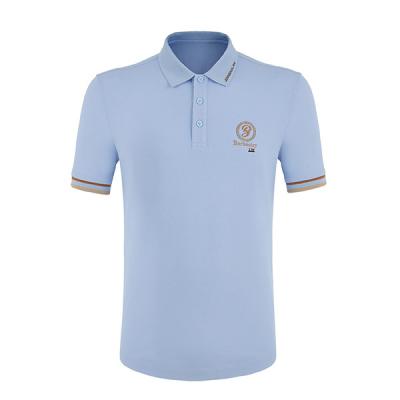 China 100% Cotton Men's Golf Polo Shirt Logo Pattern Anti-Wrinkle 170-120G for sale
