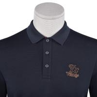China Men's Long Sleeve Polo Shirt 100% Cotton Business Collar Custom Logo 170-120G for sale