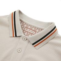China 95% Polyester 5% Spandex Red Striped Collar T-Shirt 170-120G Workwear Men Quick Dry for sale