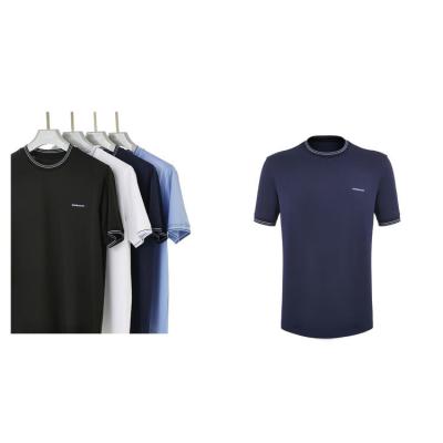 China 230 Gsm Heavy Weight Cotton T-Shirts for Men Short Sleeve O Neck Knitted Crew Collar for sale