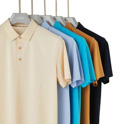 China Men's Quick Dry Seamless Knitted Polo T Shirt 170-120G Cotton Anti-Wrinkle Breathable for sale