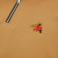 China 100% Cotton Stand Collar Polo Shirt Full Sleeves Zipper Custom Logo 170G for sale