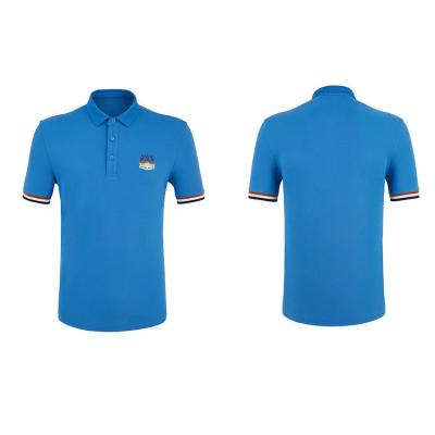 China 95% Polyester 5% Spandex Men's Golf Polo Shirt Striped Sleeve 170-120G for sale