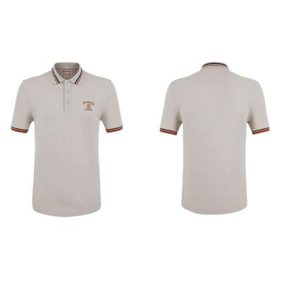 China Men's Black Custom Logo Polo Shirt 100% Cotton 170-120gsm Jersey Fabric Turn-down Collar for sale