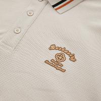 China Men's Black Custom Logo Polo Shirt 100% Cotton 170-120gsm Jersey Fabric Turn-down Collar for sale