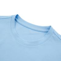 China Custom Men's Blue Short Sleeve Cotton T-Shirt 170-120g Fabric with ODM/OEM Manufacturing Options for sale