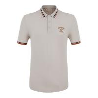 China Embroidered Cotton Polo Shirts Anti-Wrinkle Short Sleeve 170-120Grams 100% Cotton for sale