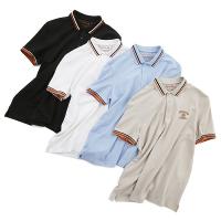 China Embroidered Cotton Polo Shirts Anti-Wrinkle Short Sleeve 170-120Grams 100% Cotton for sale
