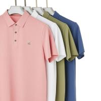 China Custom Embroidered Golf Polo Shirts Quick Dry 170-120G Cotton Men Short Sleeve for sale