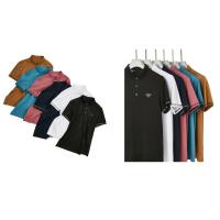 China Custom Logo Men's Short Sleeve Polo Shirt 100% Cotton Breathable Anti-Wrinkle 170-120G for sale