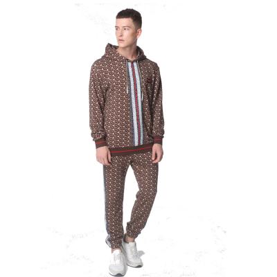 China Custom Logo Cotton Sweatshirt & Sweatpant Set for Men - 170-400g Fabric Weight with Hooded Collar Design for sale