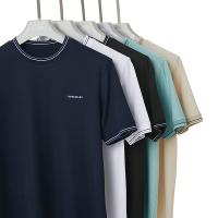 China 100% Cotton Breathable Striped Round Neck Short Sleeve T Shirt 170-120G Customized for sale
