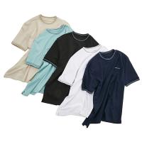 China 100% Cotton Breathable Striped Round Neck Short Sleeve T Shirt 170-120G Customized for sale