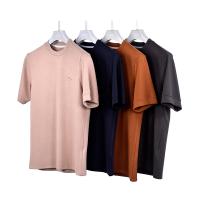 China Wholesale Custom Logo Men Mock Neck T Shirts 100% Cotton Quick Dry Anti Wrinkle 170g Fabric for sale