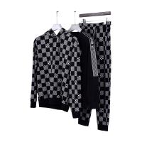 China Men's 100% Cotton Checkerboard Hoodie and Track Pants Set 280-320G Terry Jogger Sport Streetwear for sale