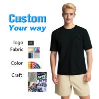 China Custom Wholesale Plain Cotton T Shirt Bulk Black Tees 170-120gsm for Men for sale