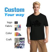 China 180g Summer Printed 100% Cotton Fitted Classic Tshirt Plus Size Men Tshirts for sale