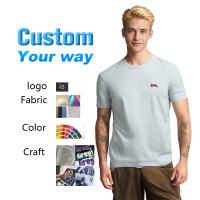 China Men's Breathable Cotton Crew Neck T-Shirt for Sports Running 170-120G Fabric ODM/OEM for sale