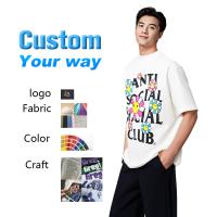 China Oversize Men Cotton Graphic T Shirt Printed Summer Casual 170-120G Fabric for sale