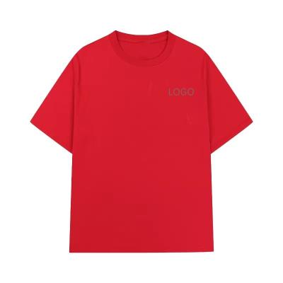 China Men's 100% Cotton Short Sleeve T-Shirt 170-280G Summer Casual Round Neck Loose Top for sale