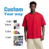 China Men's 100% Cotton Short Sleeve T-Shirt 170-280G Summer Casual Round Neck Loose Top for sale