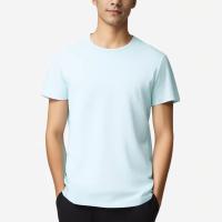 China Men's 100% Cotton Oversize T-Shirt 180gsm Short Sleeve Solid Print Embroidered Casual Knit Tee for sale