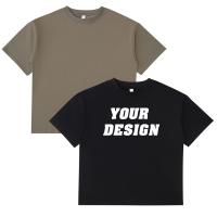 China Wholesale Drop Shoulder Blank T Shirt Custom Logo Boxy Fit Mens 100% Heavy Cotton T Shirt 170 230G for sale