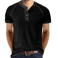 China Wholesale Men Plain Black Basic T Shirt 170 220G Polyester Short Sleeve Custom Logo for sale