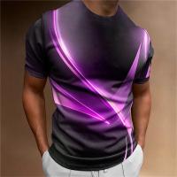 China Men's 3D Digital Printed Quick Dry Running T-Shirt Polo Collar Short Sleeves 170-220G Knitted Fabric for sale