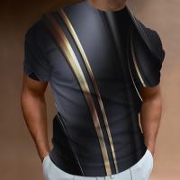 China Men's 3D Digital Printed Quick Dry Running T-Shirt Polo Collar Short Sleeves 170-220G Knitted Fabric for sale