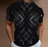 China Men's 3D Digital Printed Quick Dry Running T-Shirt Polo Collar Short Sleeves 170-220G Knitted Fabric for sale