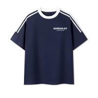 China Men O Neck Regular Fit Knitted Dyed Cotton T Shirt 170 230G Breathable Anti Wrinkle for sale