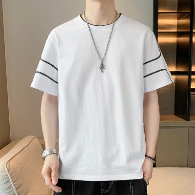 China OEM Custom Logo Men's Short Sleeve T-Shirt 170-220G Breathable Summer Loose Top for sale
