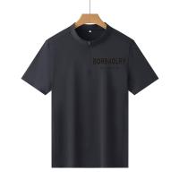 China Men's Athletic Quarter Zip Pullover Short Sleeve Quick Dry Gym Shirt 170-280G Fabric for sale