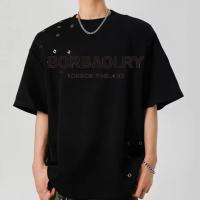 China OEM Black Oversized T-Shirt for Men Heavy Weight 280g Acid Wash Vintage Custom Tshirt for sale