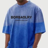 China Custom Washed Gradient Short Sleeve T Shirt for Men 170 280G Fabric ODM OEM Wholesale for sale