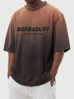China Custom Washed Gradient Short Sleeve T Shirt for Men 170 280G Fabric ODM OEM Wholesale for sale