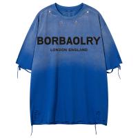 China Oversized Vintage Street Button Decoration Blank Plain T-Shirt Short Sleeve Men 170-280G Fabric for sale