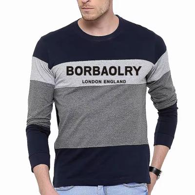 China Men's Color Block Pullover T-Shirt 170-220G Breathable Anti-Wrinkle Custom ODM for sale