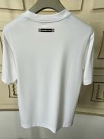 China Men's White Cotton T-Shirt Flocking Letter Print Short Sleeve Casual Top 170-230G for sale