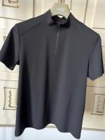 China Men High Neck Short Sleeve Shirts Stretch Quick Dry Breathable Fabric 170-230G Outdoor Sport T-shirt for sale