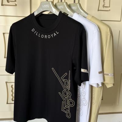 China Cotton Crew Neck T-Shirt for Men Rhinestone Logo Graphic Design 170-230G OEM ODM for sale