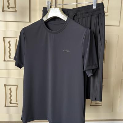 China Men's Cotton Sports T-Shirt and Shorts Set Breathable UV Protection 170-230G for sale