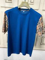 China Men's Cotton Crew Neck Tee with Plaid Sleeves 170-230G Custom Logo ODM for sale