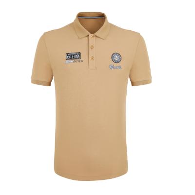 China Custom Men's Polo T Shirts 100% Cotton Double Sided Embroidered Logo 170-230G for sale